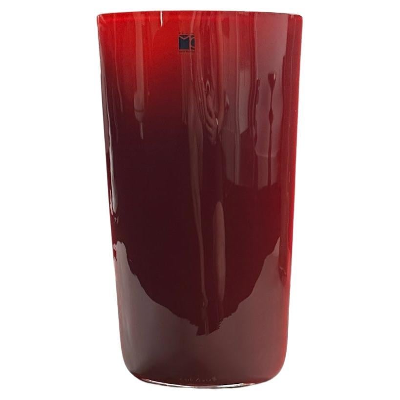 Carlo Moretti Italian Red Glass Vase in Stock For Sale at 1stDibs