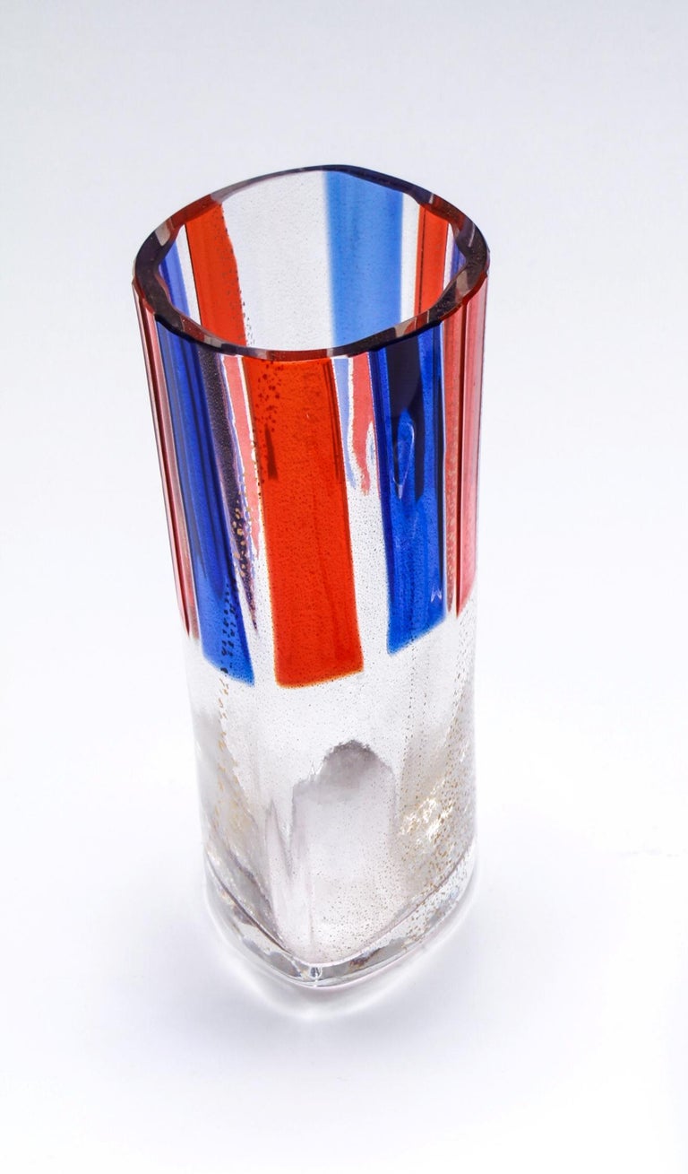 Carlo Moretti Murano Aventurine Glass Vase For Sale at 1stDibs