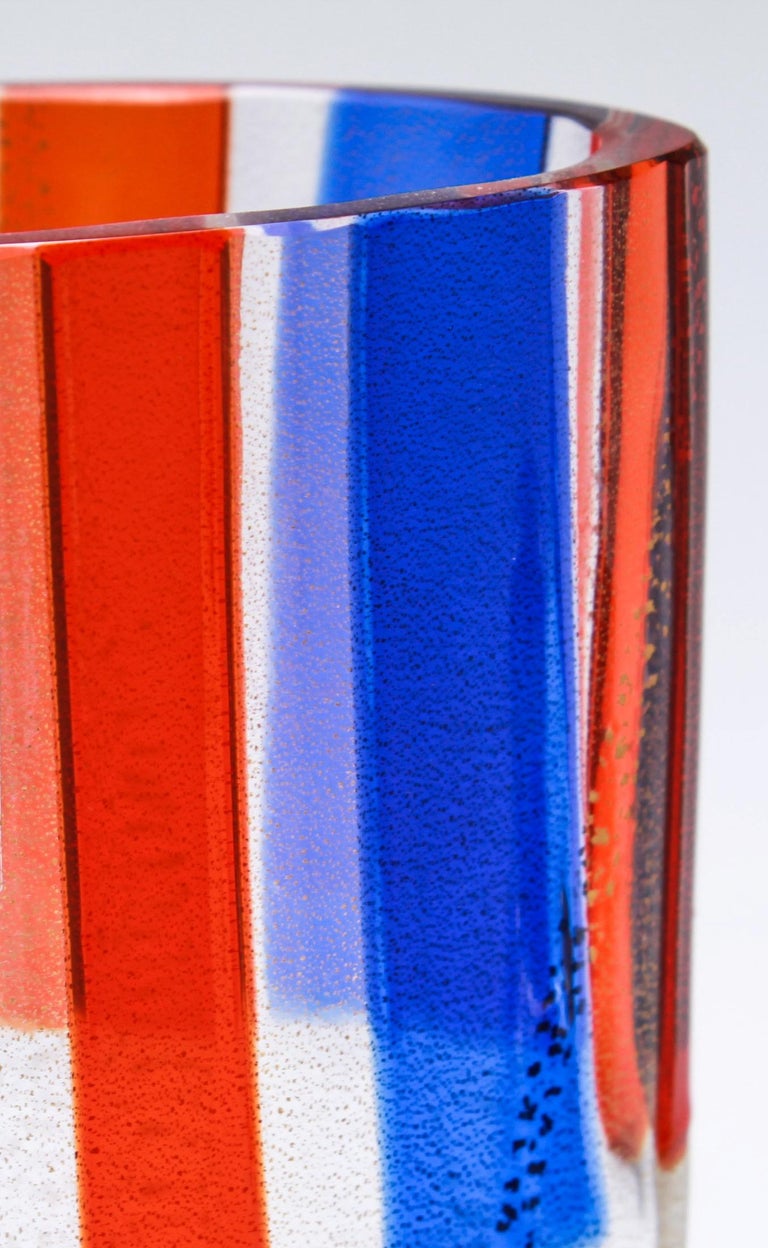 Carlo Moretti Murano Aventurine Glass Vase For Sale at 1stDibs