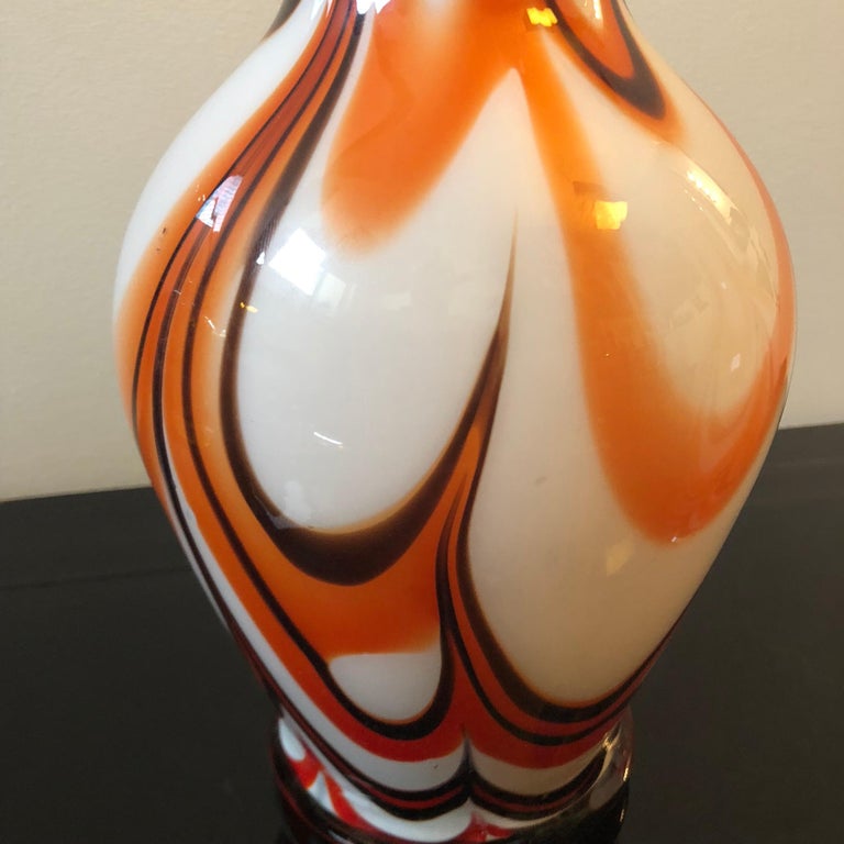 Carlo Moretti set of two Italian Murano Glass Vases for Opaline ...