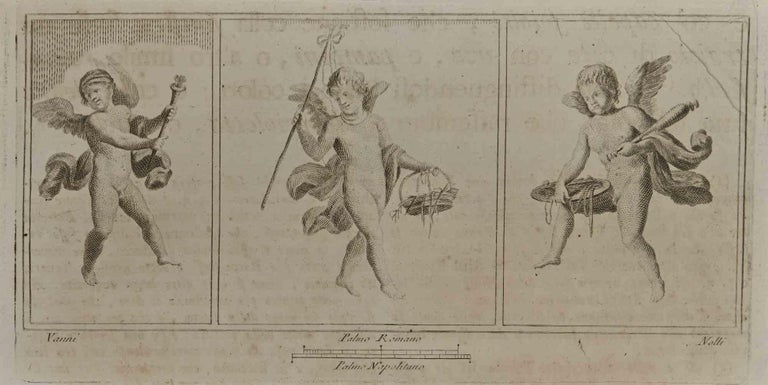 Carlo Nolli - Cupid In Three Frames - Etching by Carlo Nolli - 18th ...