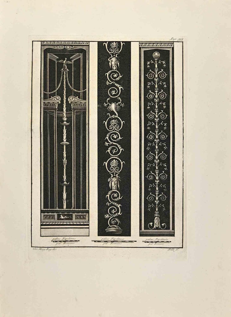 Carlo Nolli - Pompeian Styles Wall Painting - Etching by Carlo Nolli ...
