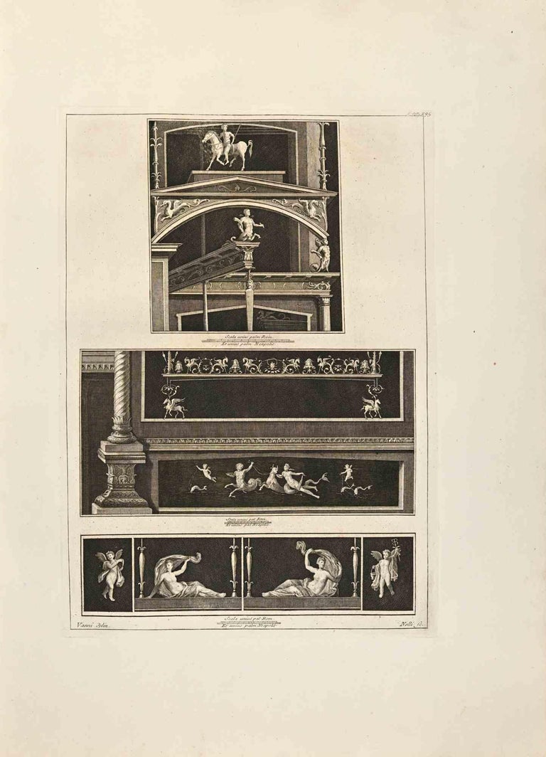 Carlo Nolli - Roman Temple With Sphinx, Siren - Etching by Carlo Nolli ...