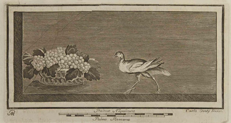 Carlo Oraty - Roman Still Life Fresco - Etching by Carlo Oraty - 18th ...