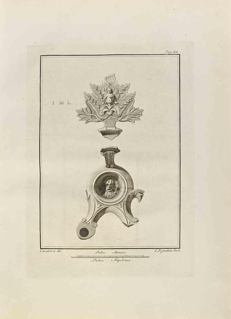 Carlo Pignatari - Silvanus Roman God On Oil Lamp - Etching by Carlo ...