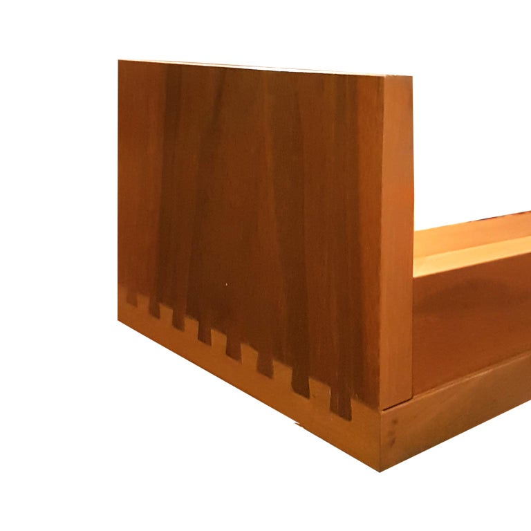 Carlo Scarpa Italian Bernini Natural Walnut Bookcase with White Metal ...