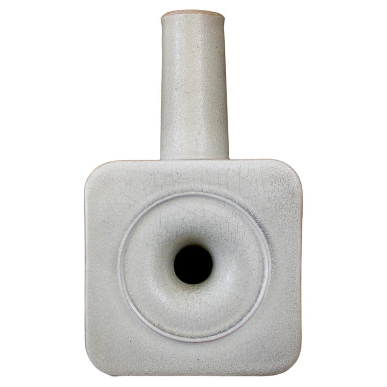 Carlo Zauli Ceramic Vase Iconic Gray Mottled Glaze For Sale at 1stDibs