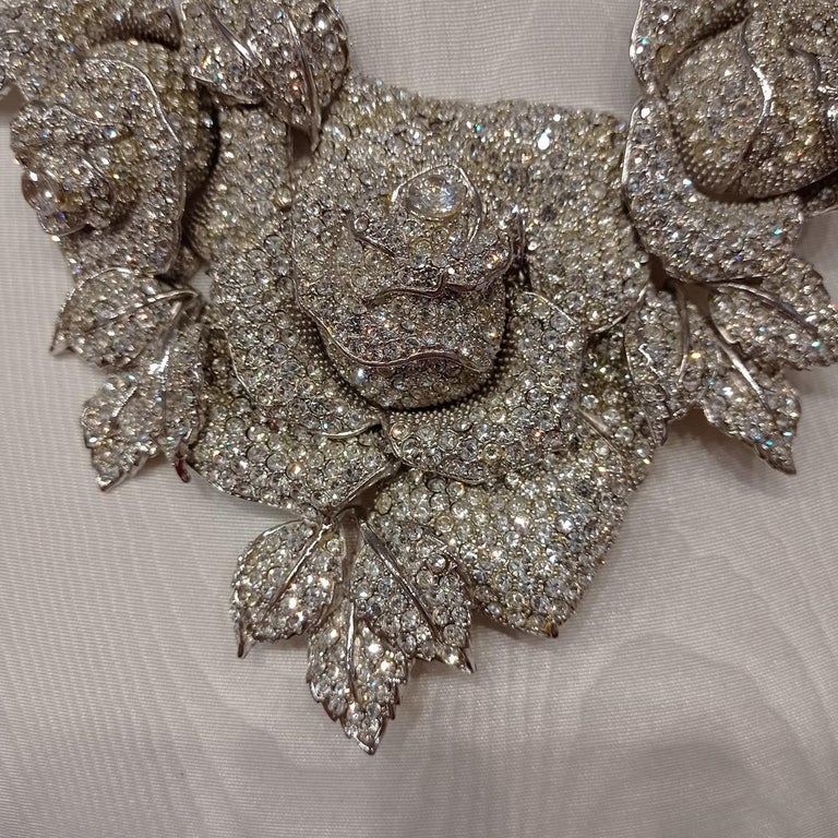 Carlo Zini Crystal Rose Collier For Sale at 1stDibs