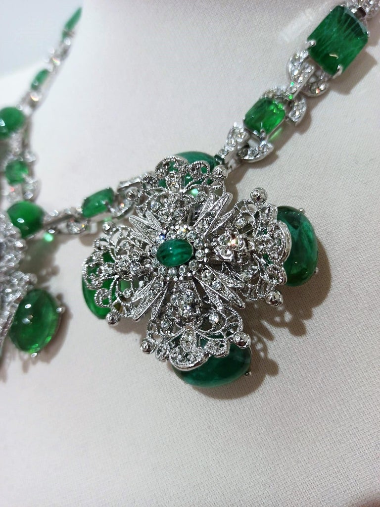 Carlo Zini Emerald Necklace For Sale at 1stDibs