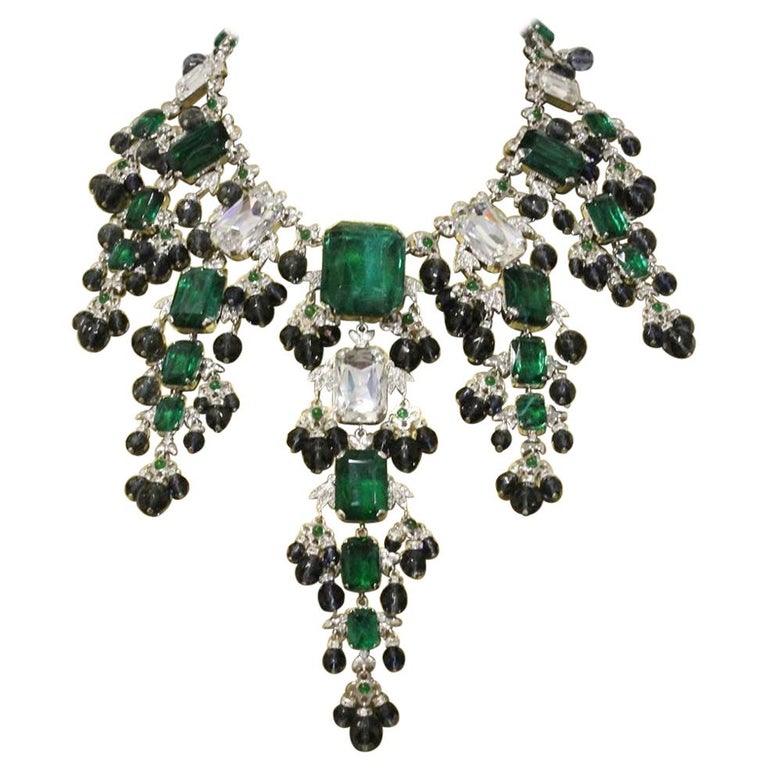 Carlo Zini Emeralds Maxi Collier at 1stDibs