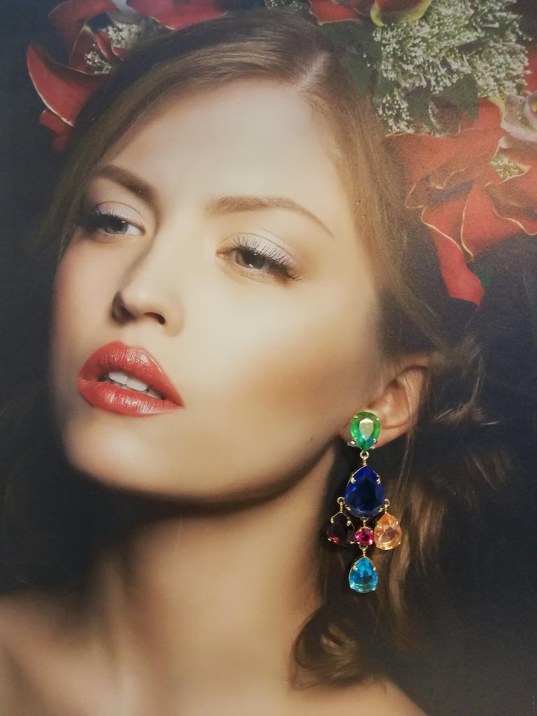 Carlo Zini Milano Crystal Earrings at 1stDibs