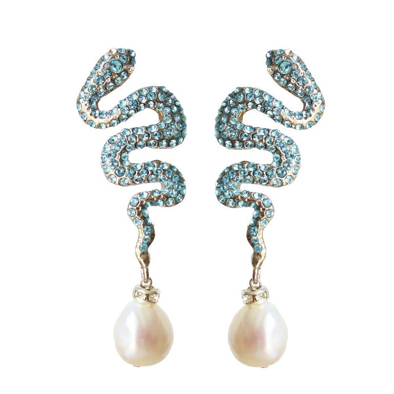 Carlo Zini Milano Snake Earrings at 1stDibs