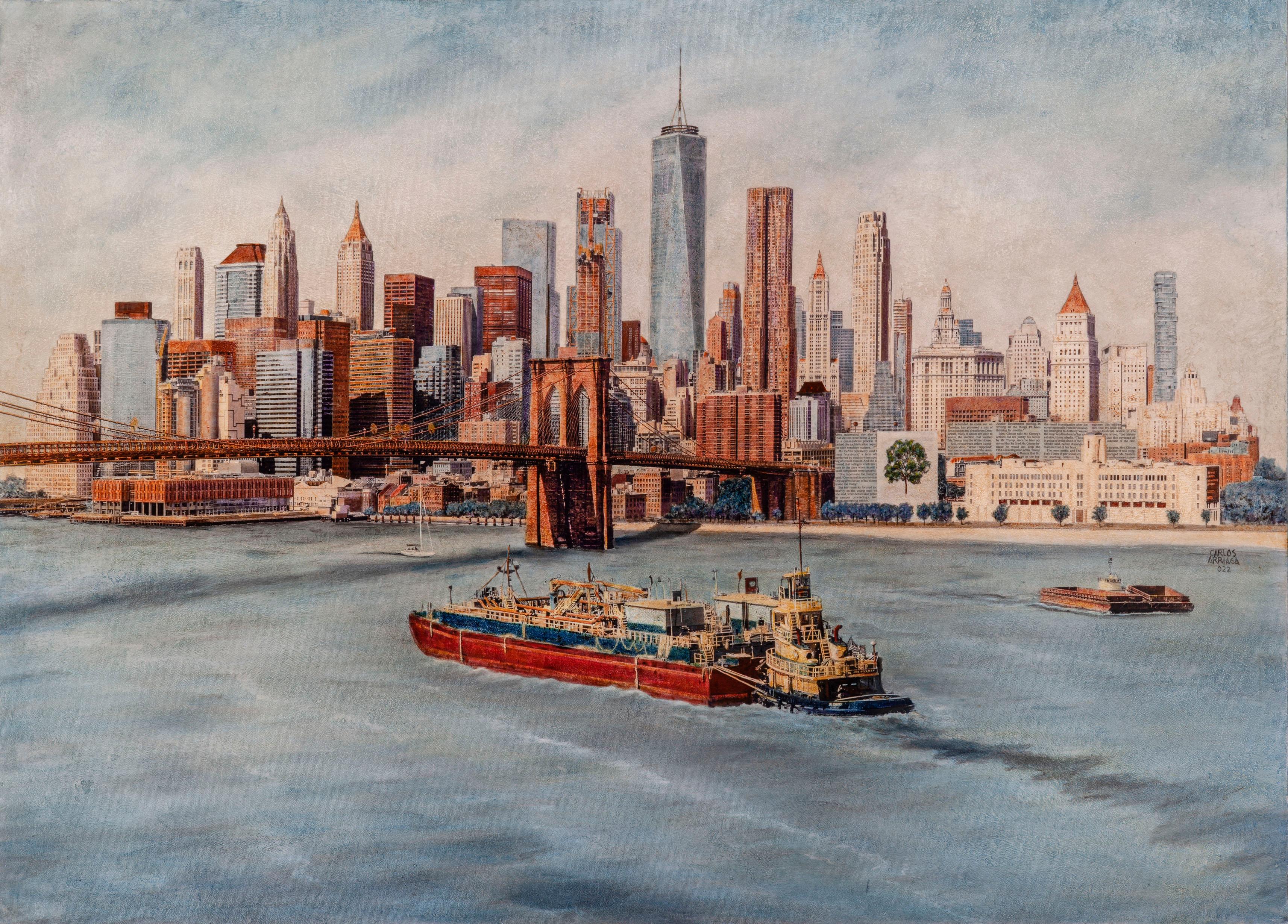 carlos arriaga - New Lower Manhattan - original panoramic cityscape ...