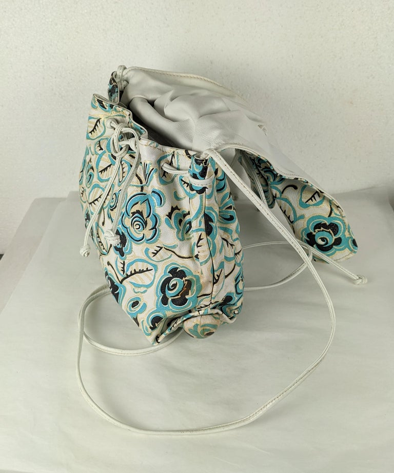Carlos Falchi Printed Leather Slouch Bag For Sale at 1stDibs