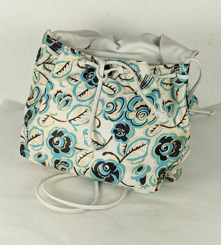 Carlos Falchi Printed Leather Slouch Bag For Sale at 1stDibs