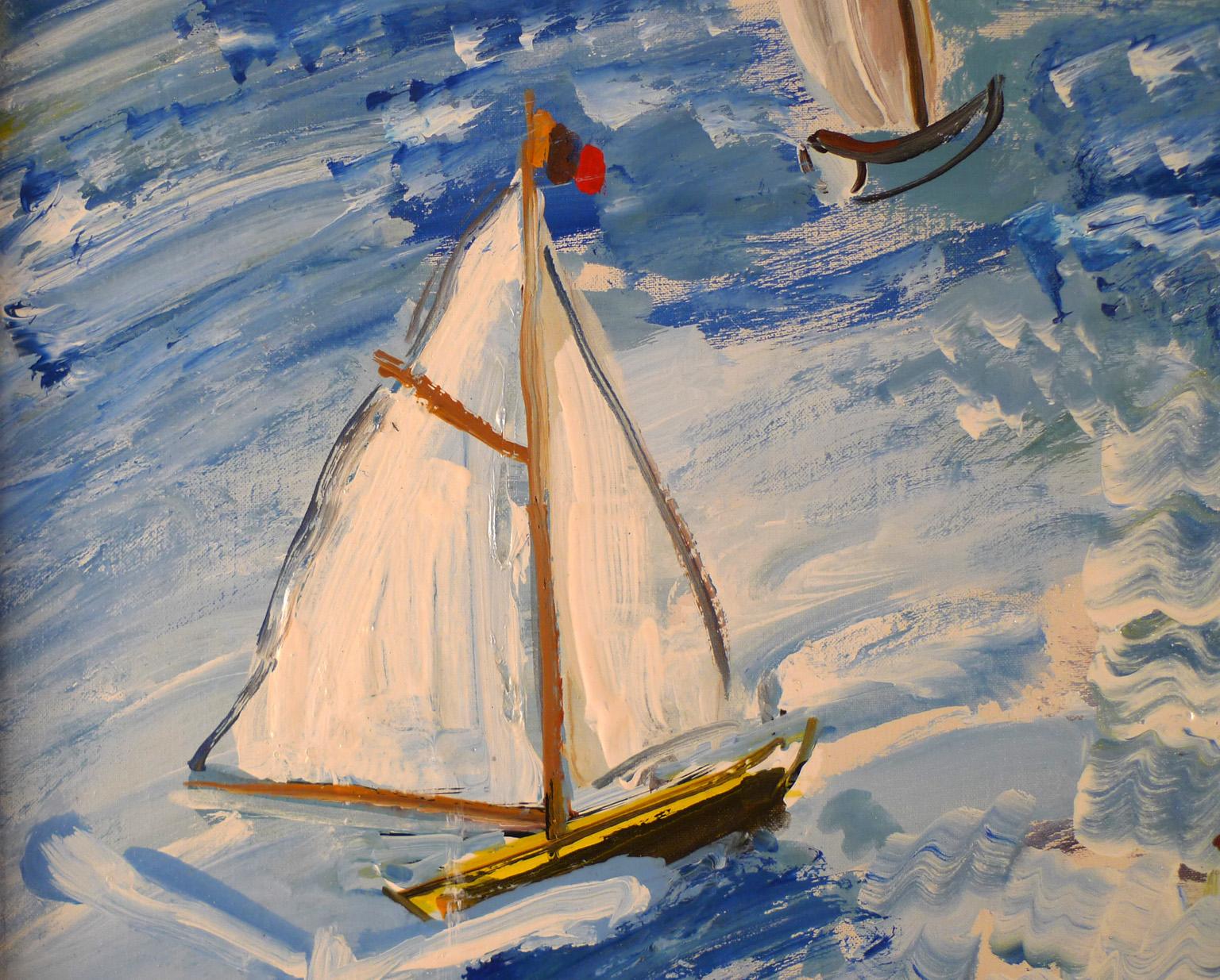 Carlos Nadal - "Fête Nautique", 20th Century oil on canvas by Spanish ...