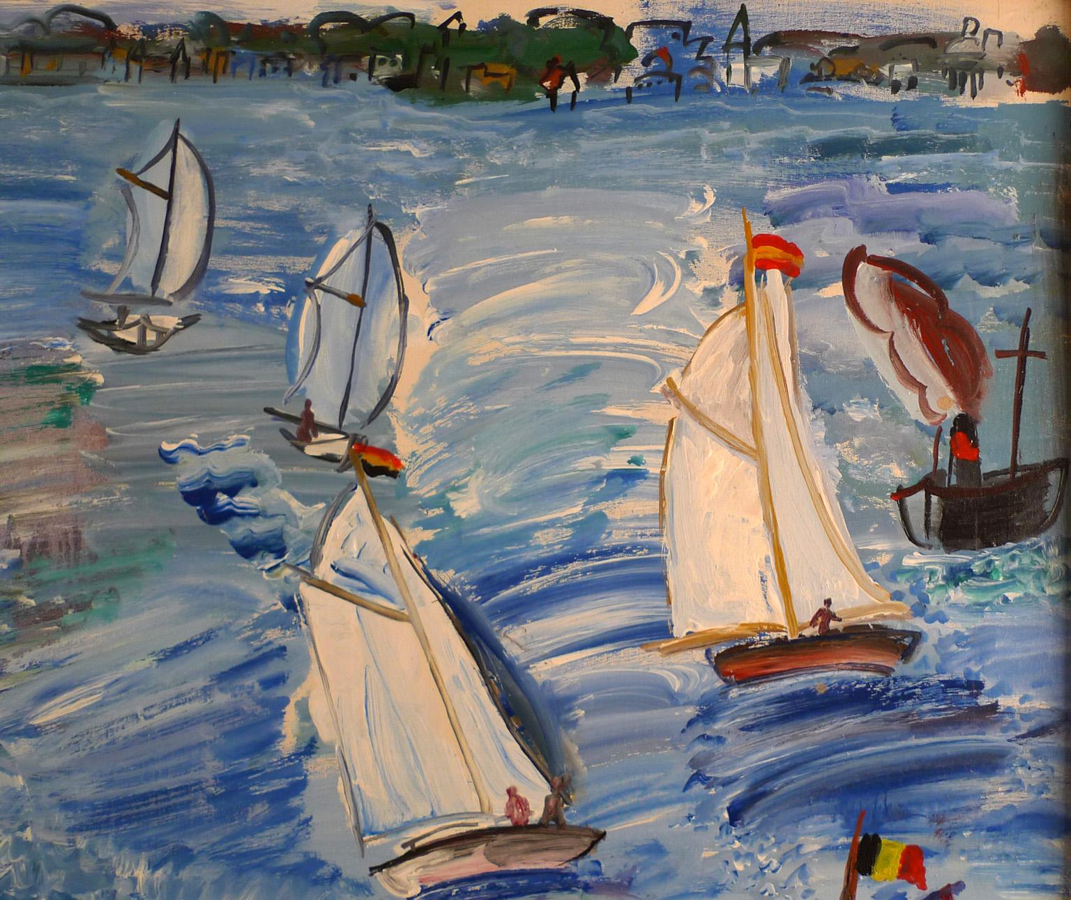 Carlos Nadal - "Fête Nautique", 20th Century oil on canvas by Spanish ...