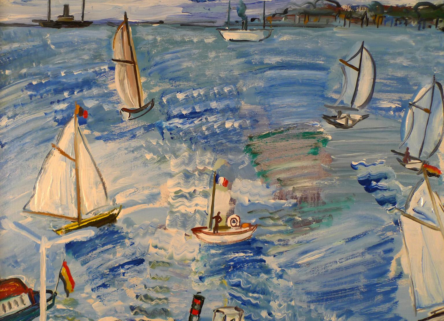 Carlos Nadal - "Fête Nautique", 20th Century oil on canvas by Spanish ...
