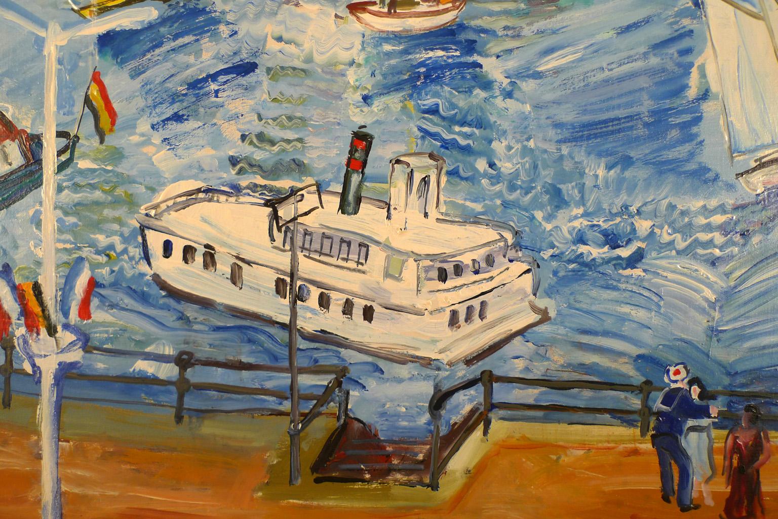 Carlos Nadal - "Fête Nautique", 20th Century oil on canvas by Spanish ...