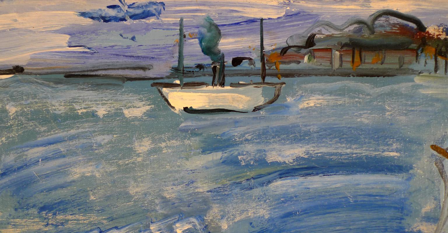 Carlos Nadal - "Fête Nautique", 20th Century oil on canvas by Spanish ...