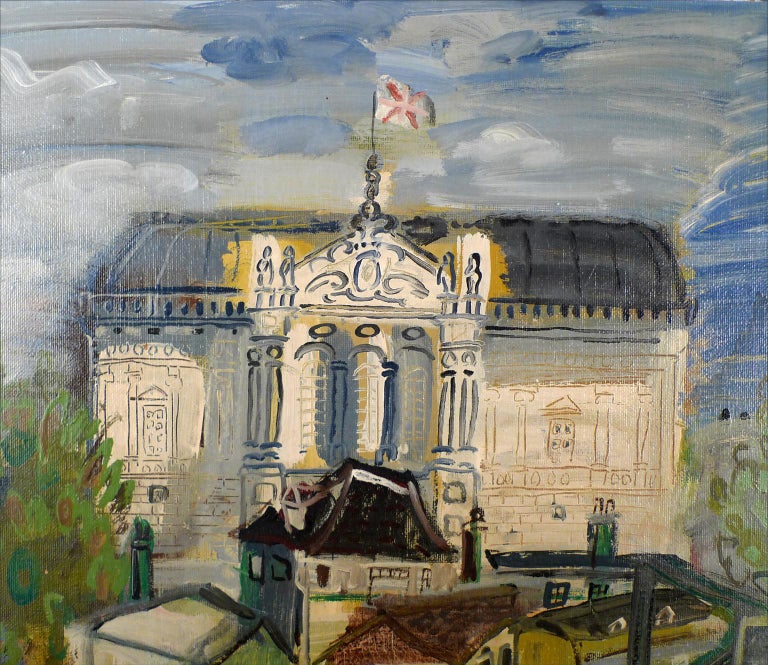 Carlos Nadal - "Les Courses", 20th Century Oil on Canvas by Spanish ...