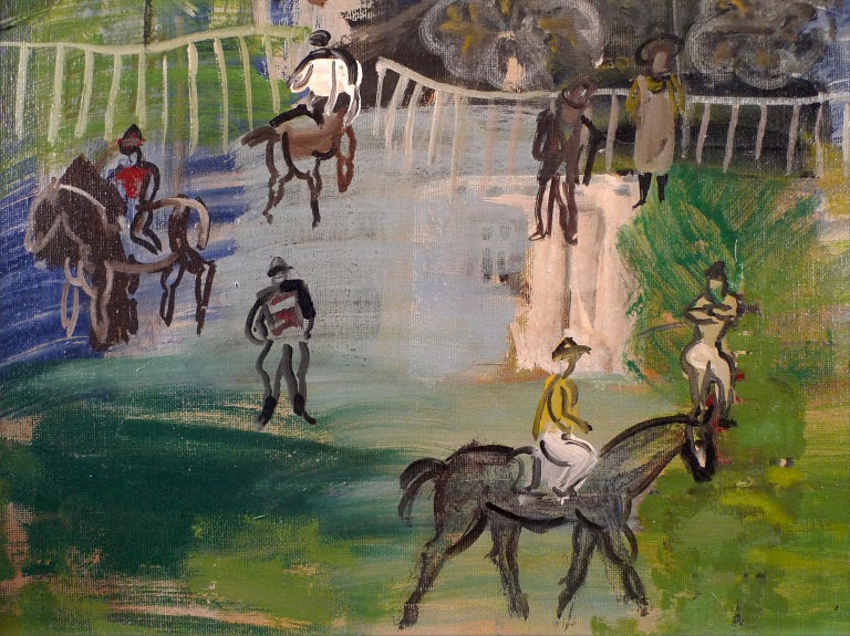 Carlos Nadal - "Les Courses", 20th Century Oil on Canvas by Spanish ...
