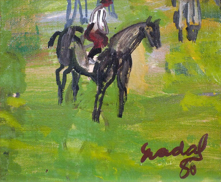 Carlos Nadal - "Les Courses", 20th Century Oil on Canvas by Spanish ...