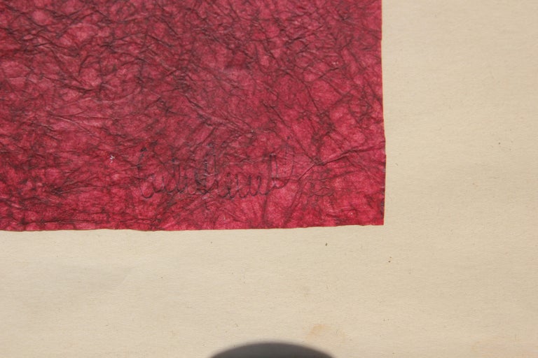 Carlos Planell - Untitled Red Abstract Hand Manipulated Painting For ...