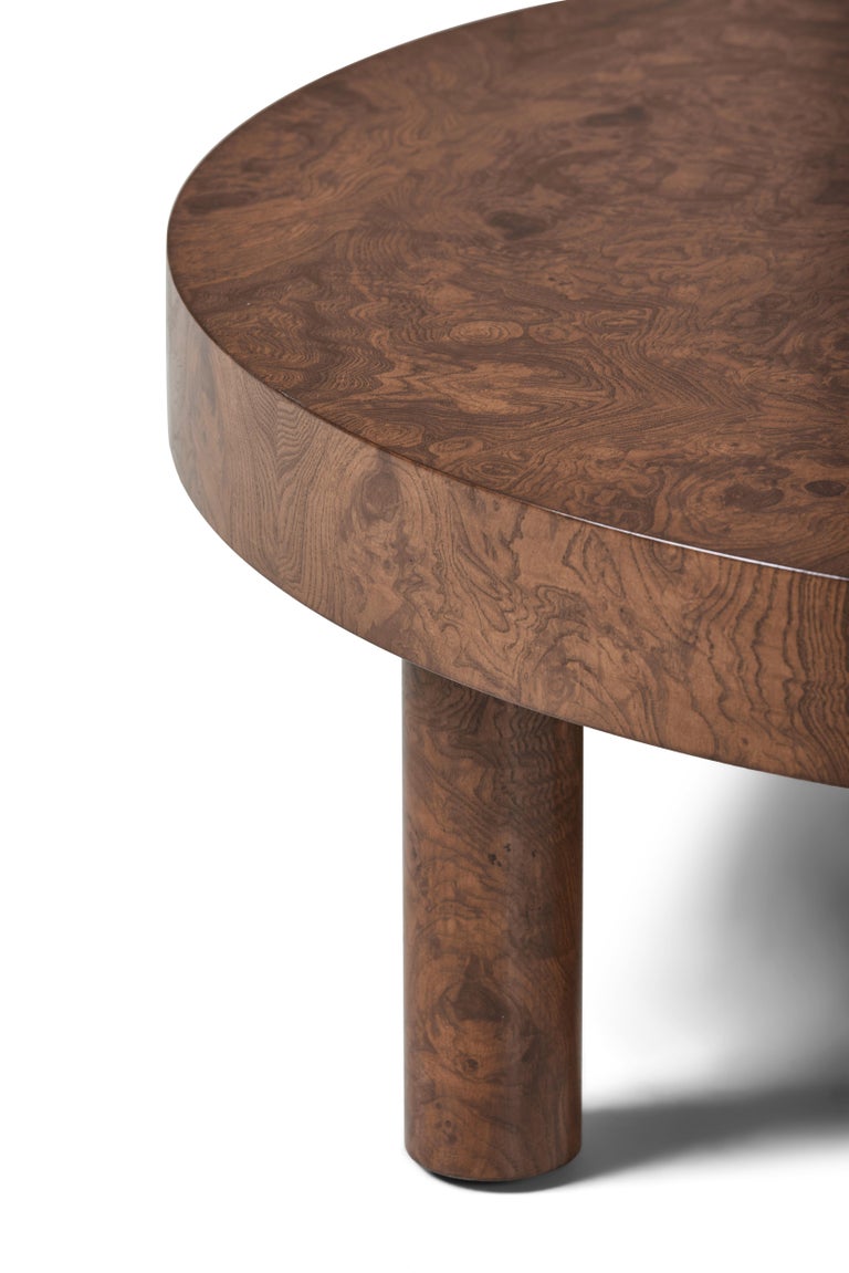 Carlton Coffee Table 40" DIA, in Vintage Burl Wood Finish, by August ...