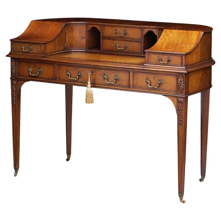 Carlton House Writing Desk of Flame Mahogany from the Edwardian Era For ...