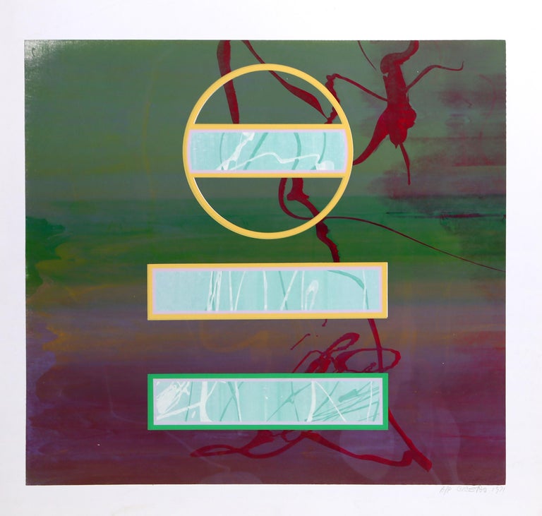 Carmen Cicero - Abstract Green/Purple Silkscreen by Carmen Cicero For ...
