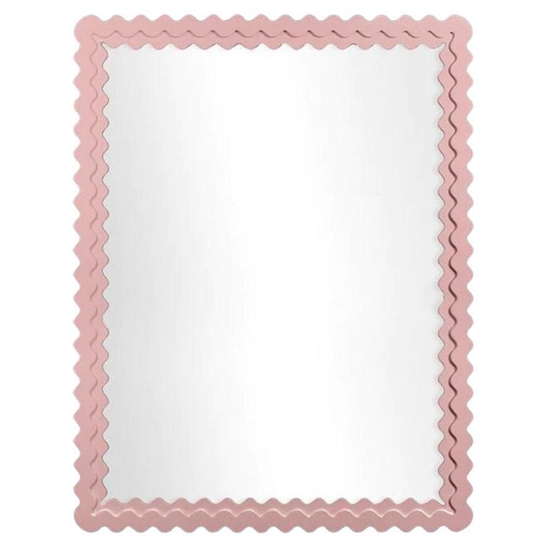Carnival Chaos Rectangle Mirror in Authentic Pink For Sale at 1stDibs