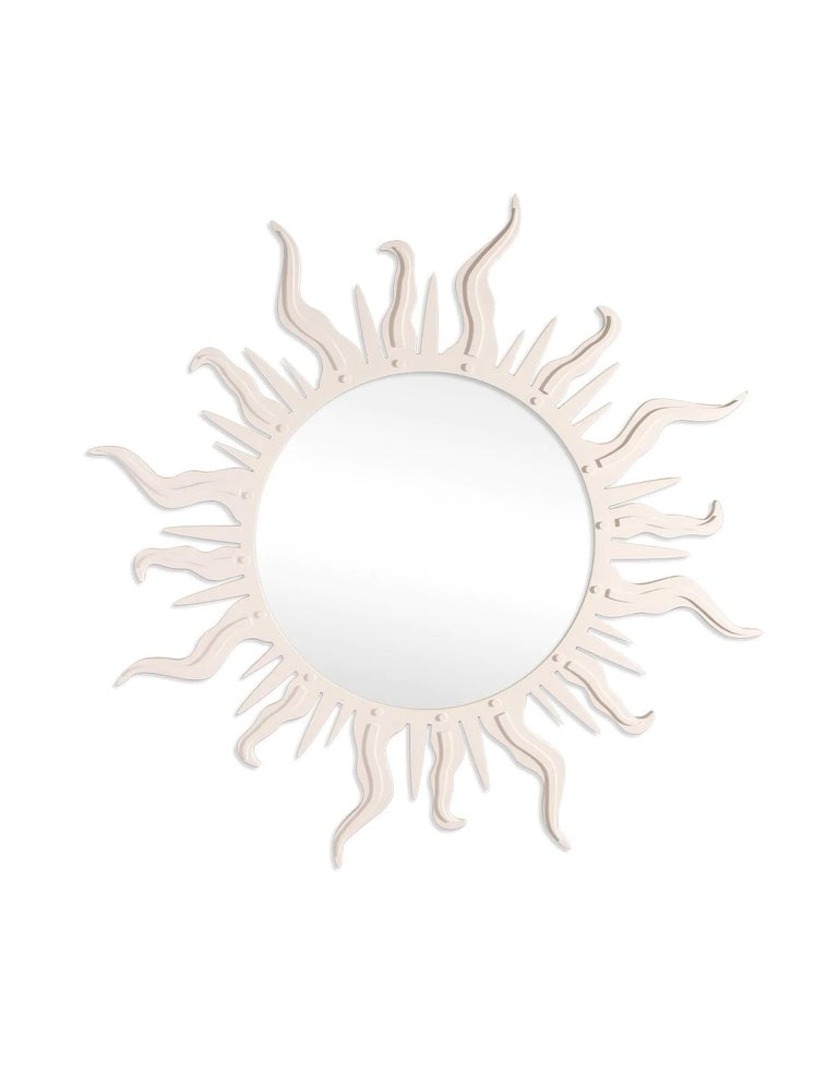 Carnival Flambeau Circle Mirror in Frosted Petal For Sale at 1stDibs