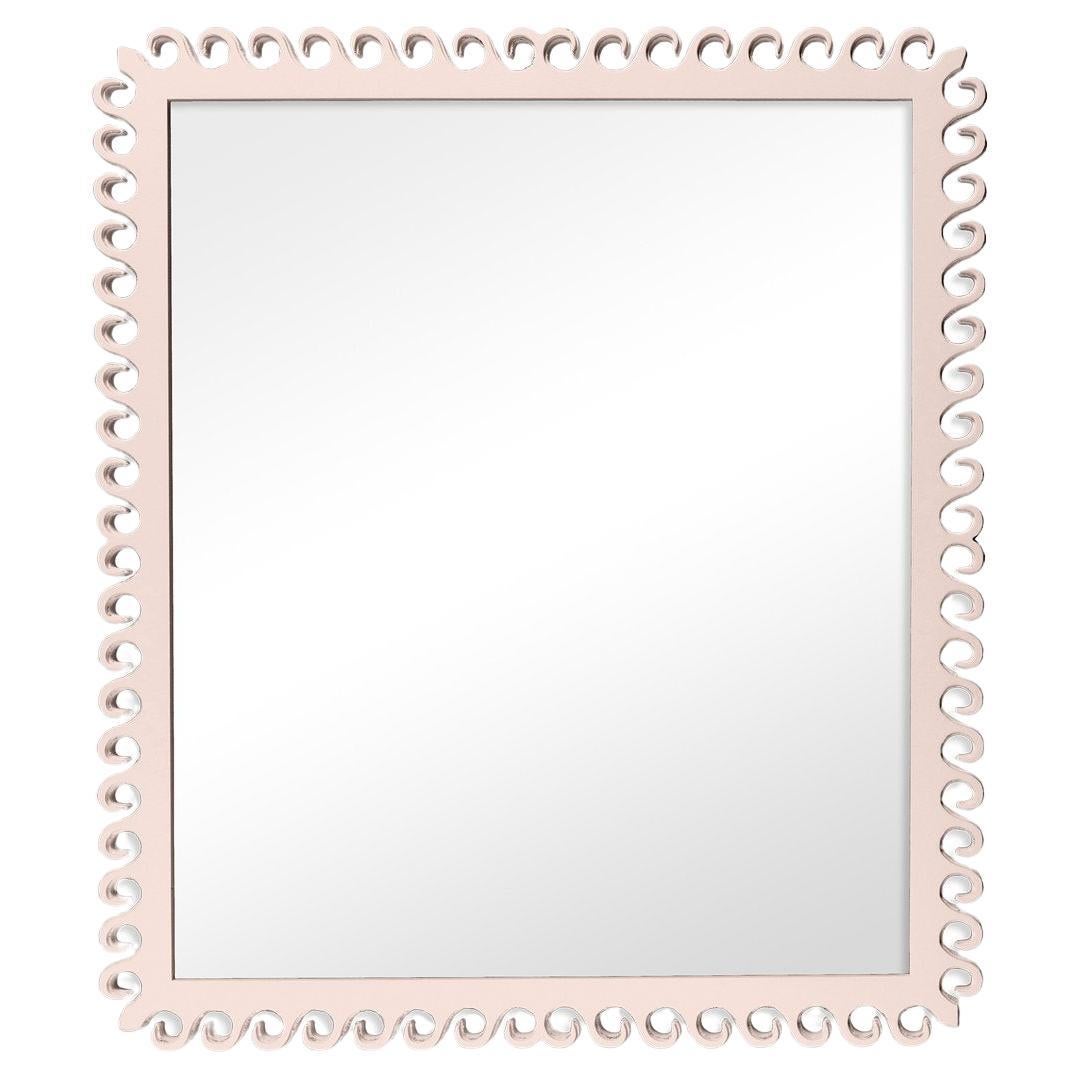 Carnival Gras Rectangle Mirror in Pink Ground For Sale at 1stDibs