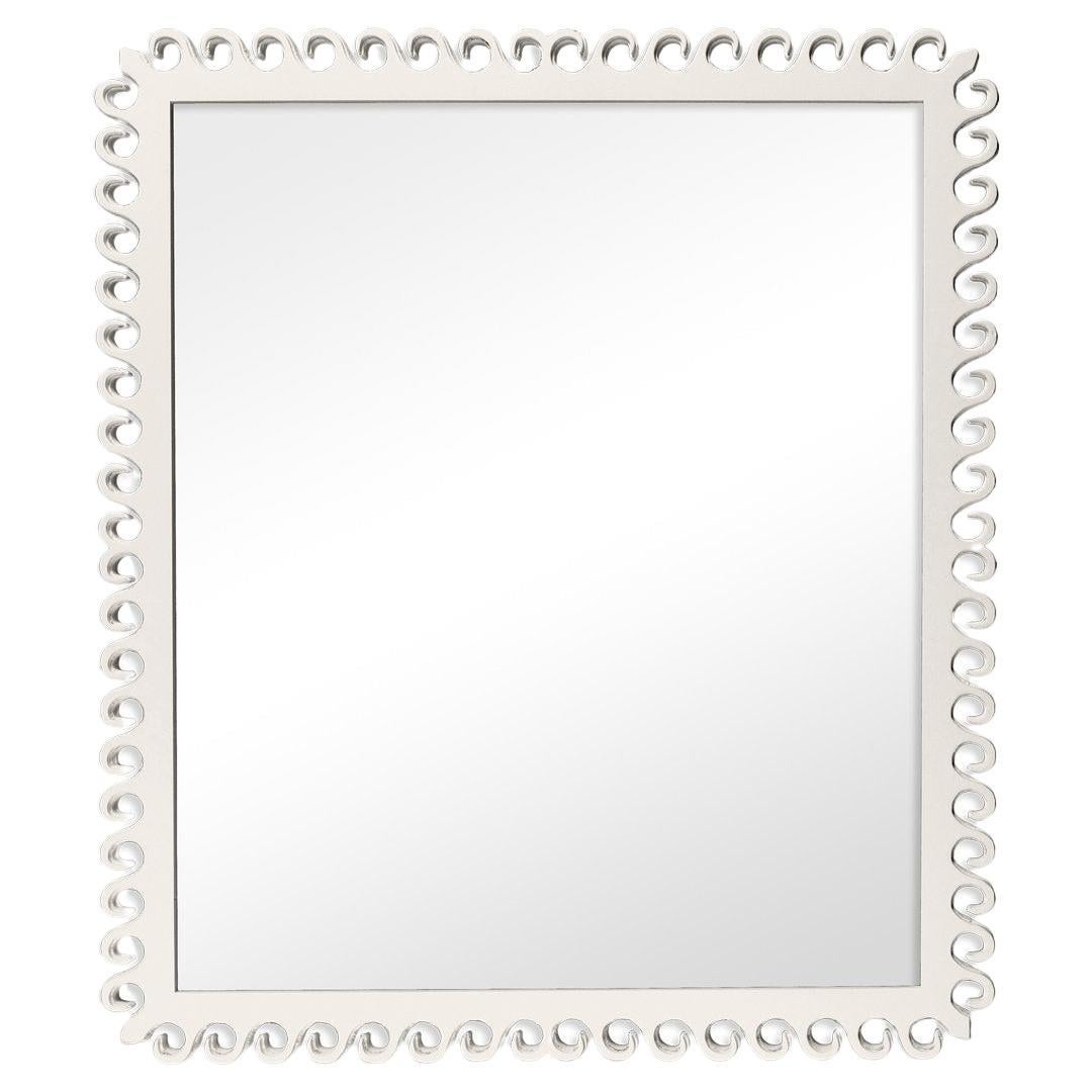 Carnival Gras Rectangle Mirror in White Dove For Sale at 1stDibs