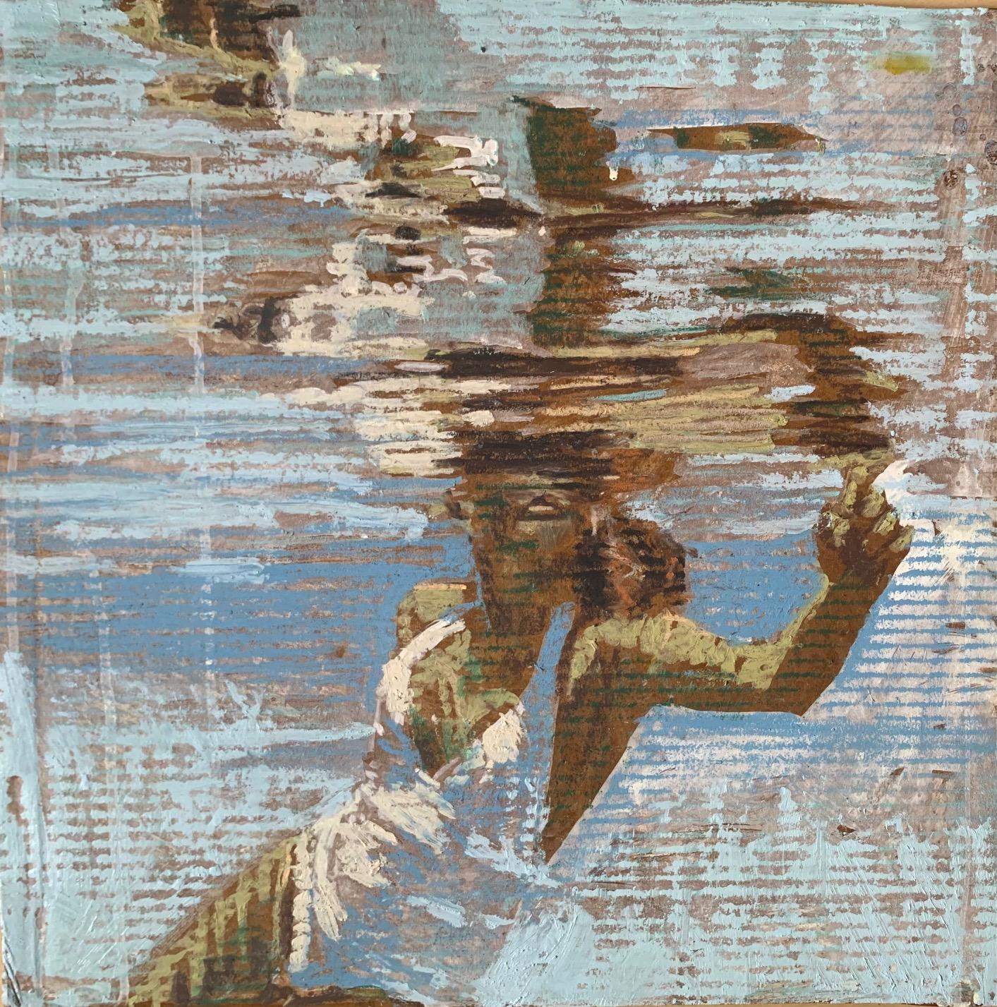 Carol Bennett - "Summer Whites" Figurative oil painting of a swimmer ...