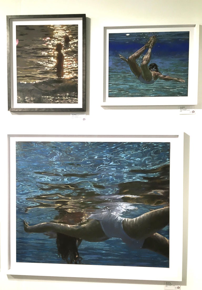 Carol Bennett - Lift, Swimmer, Water, Work on board, Pastel, Blue ...