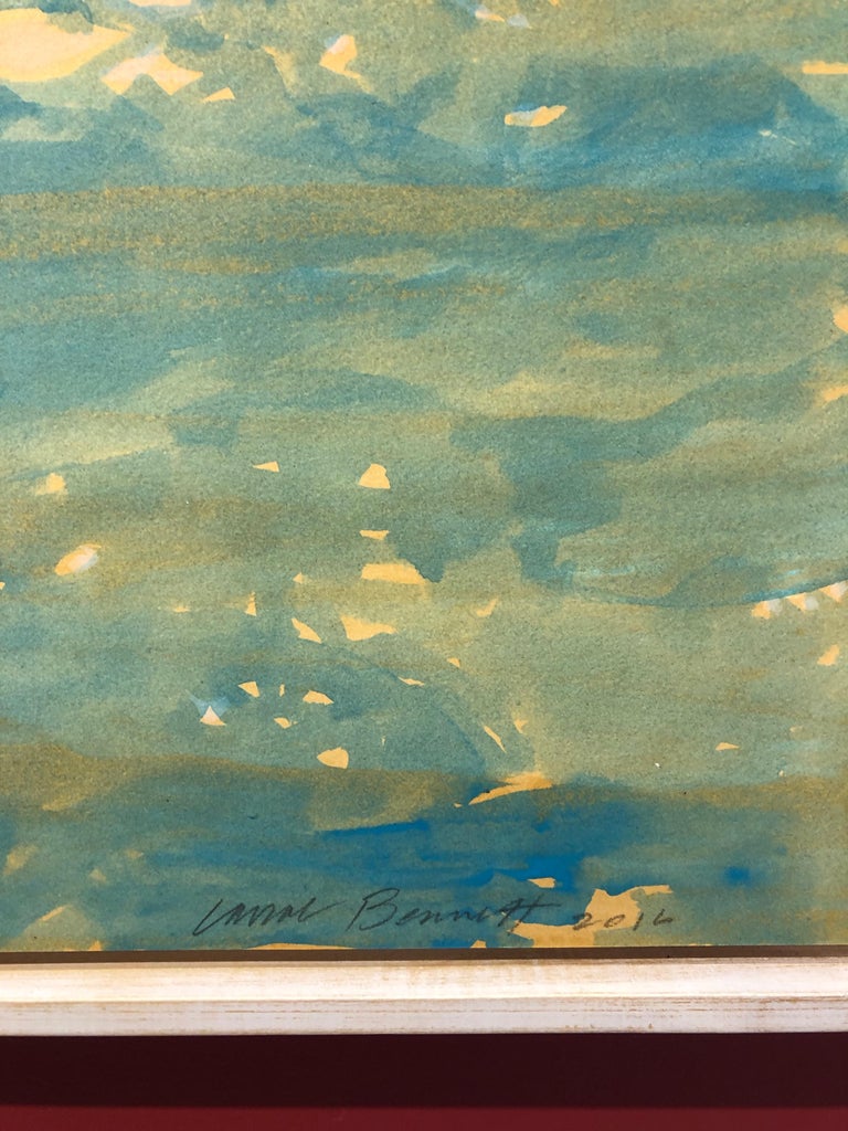 Carol Bennett - "Pool Chill" Abstract oil painting of a woman in a ...