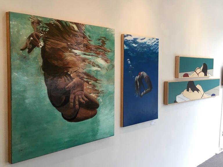 Carol Bennett - Twist, Swimmer, Water, painting, Oil, Acrylic, Wood ...