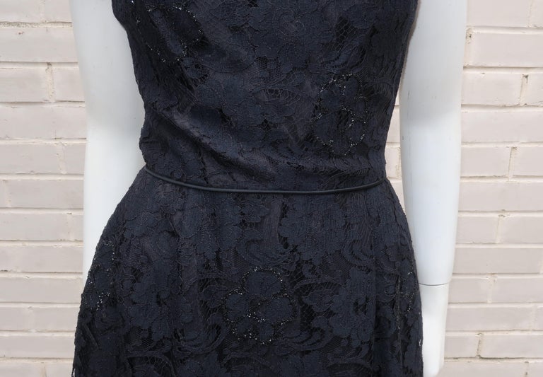 Carol Craig Black Lace Cocktail Dress, 1950's For Sale at 1stDibs