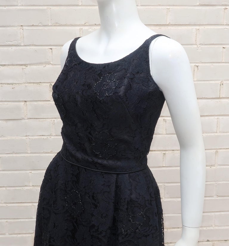 Carol Craig Black Lace Cocktail Dress, 1950's For Sale at 1stDibs