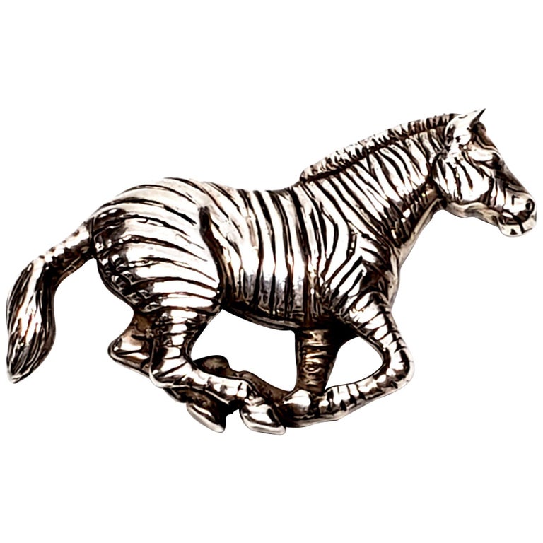 Carol Felley 1991 Running Zebra Pin at 1stDibs