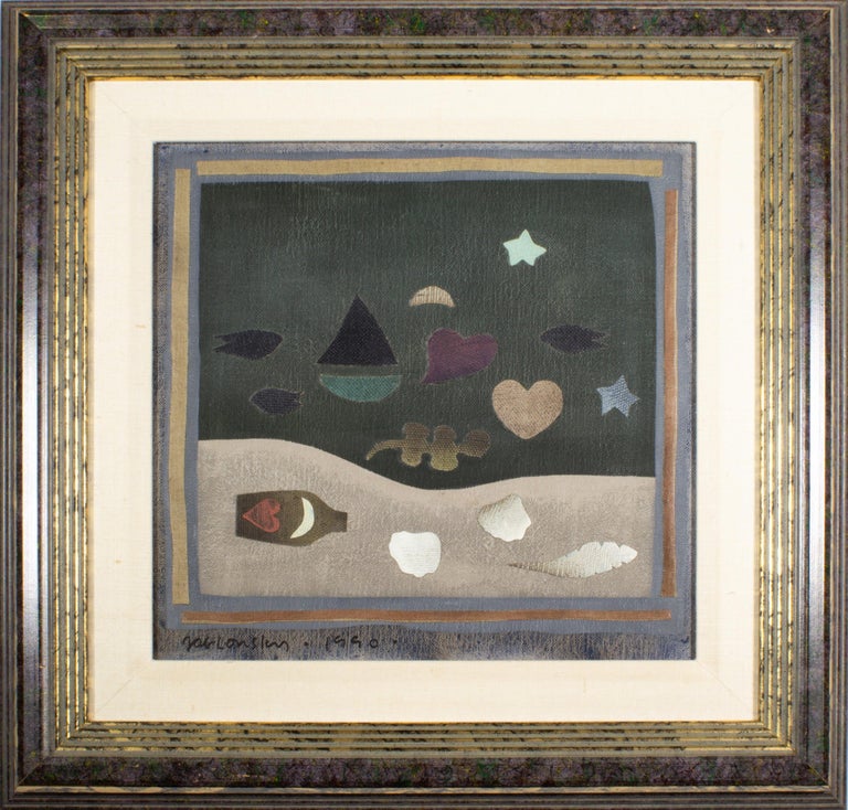 Carol Jablonsky - Folk Art Collage Painting "Letter in a Bottle" Carol ...