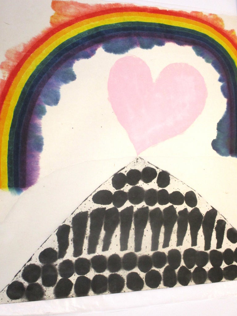 Carol Summers Large Colorful Woodcut 1969 For Sale at 1stDibs