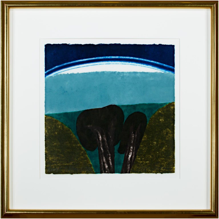 Carol Summers - "Arroyo, " Original Woodcut and Monotype signed by ...