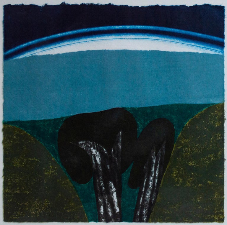 Carol Summers - "Arroyo," Woodcut and Monotype Landscape signed by ...