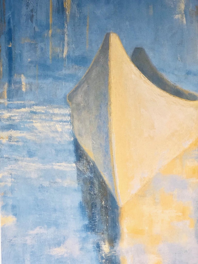Carole Bolsey - "Waterfields Dawn Canoe" Serene scene of yellow canoe ...