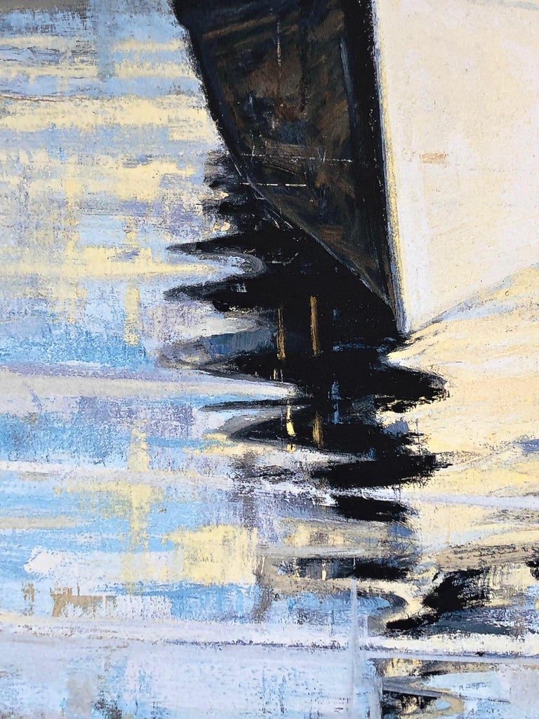 Carole Bolsey - "Waterfields Fishing Boat" Painterly scene of boat ...