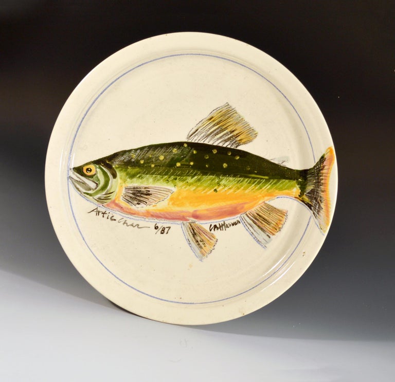 Carole Harman Ceramic Dishes Painted with Fish, Arctic Char and ...