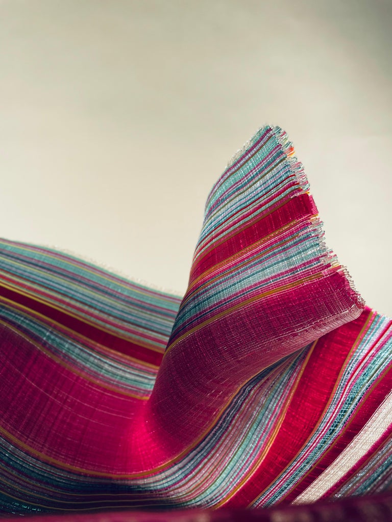 Carole Perry Studio Art Glass Woven Modern Tapestry Sculpture For Sale ...